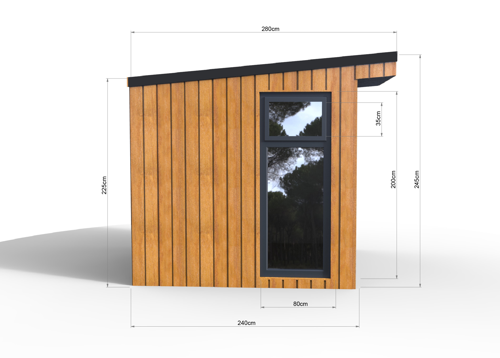 Garden Room Model FRONT VIEW – MODERN GARDEN ROOMS